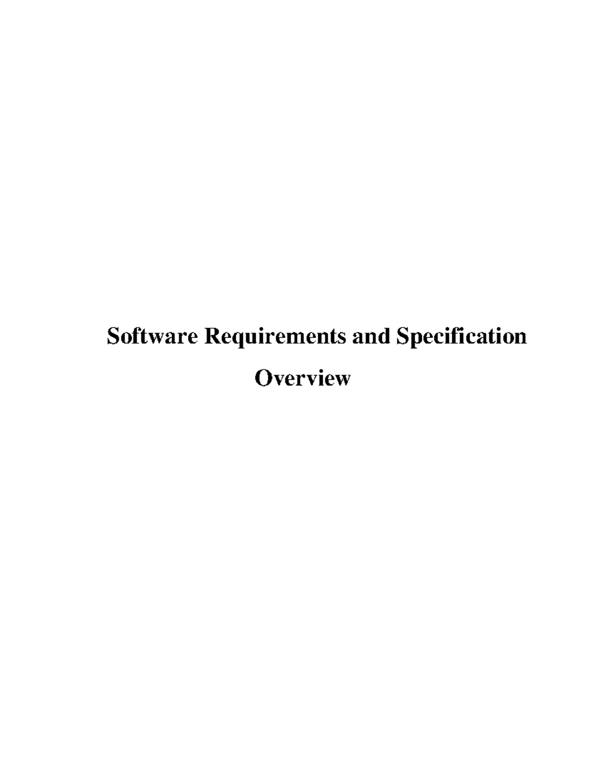 CS510 Software Requirements and Specification Overview (WEEK 01) - Studocu