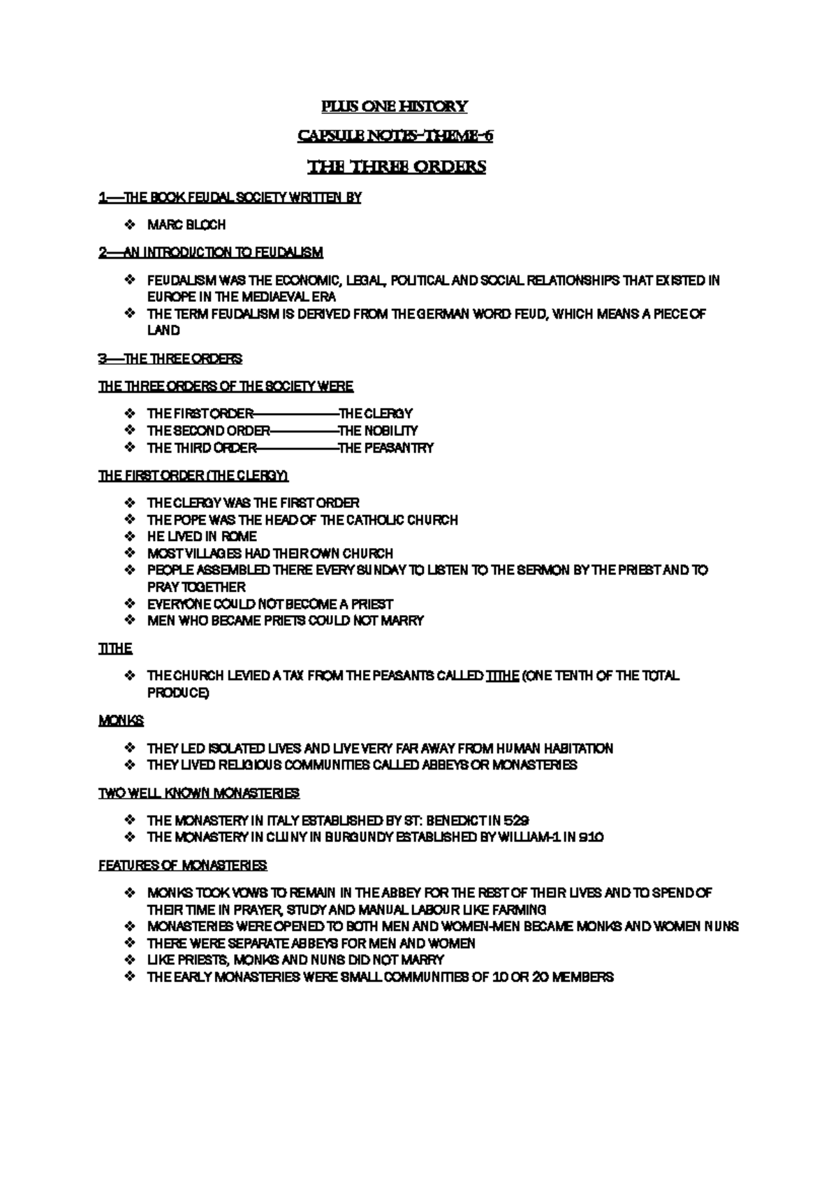 Capsule Notes-6-Eng - PLUS ONE HISTORY CAPSULE NOTES-THEME- 6 THE THREE ...