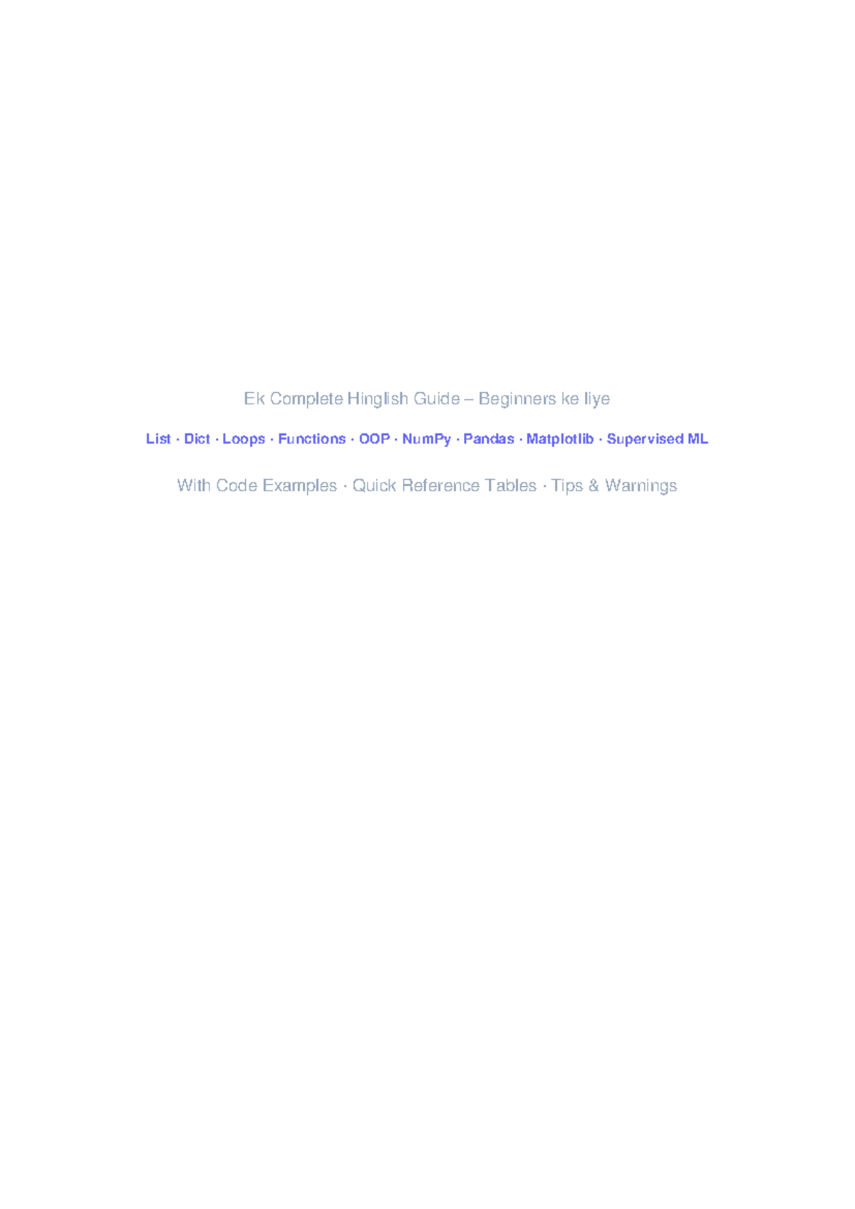 Python se Machine Learning: Ek Complete Hinglish Guide for Beginners ...