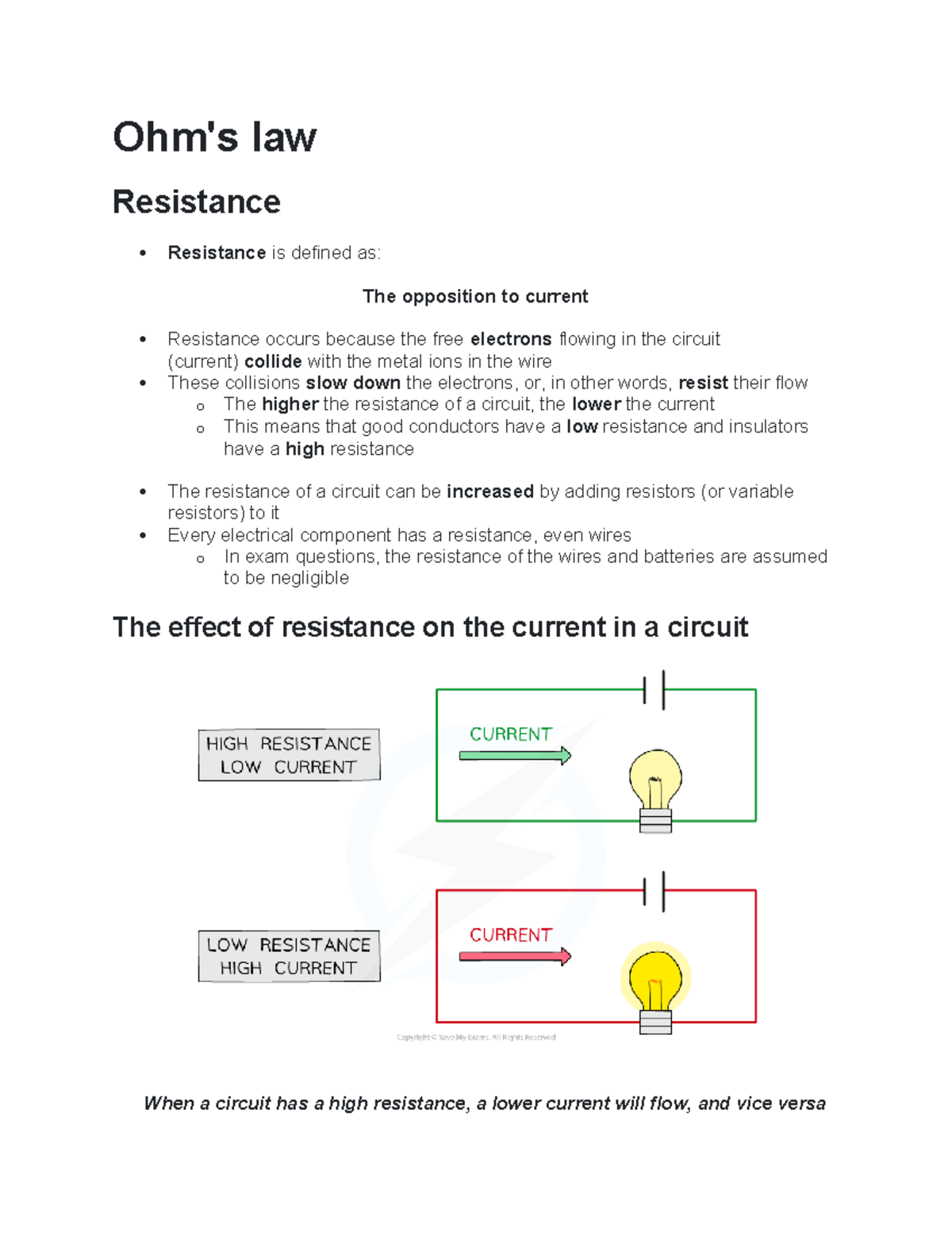 Physics Notes: Understanding Resistance and Its Effects on Current ...