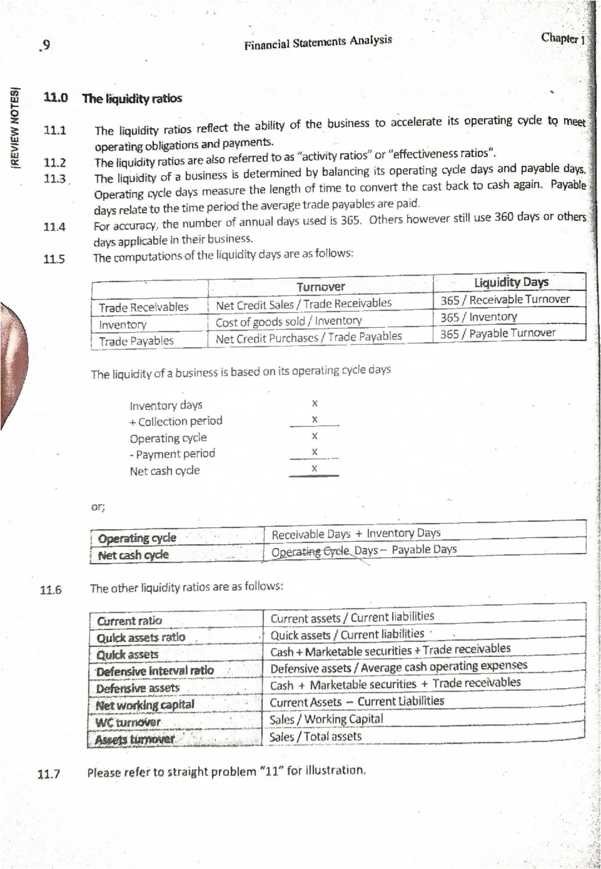 Financial Statements Analysis (FIN MAN) - Liquidity Ratios Overview ...