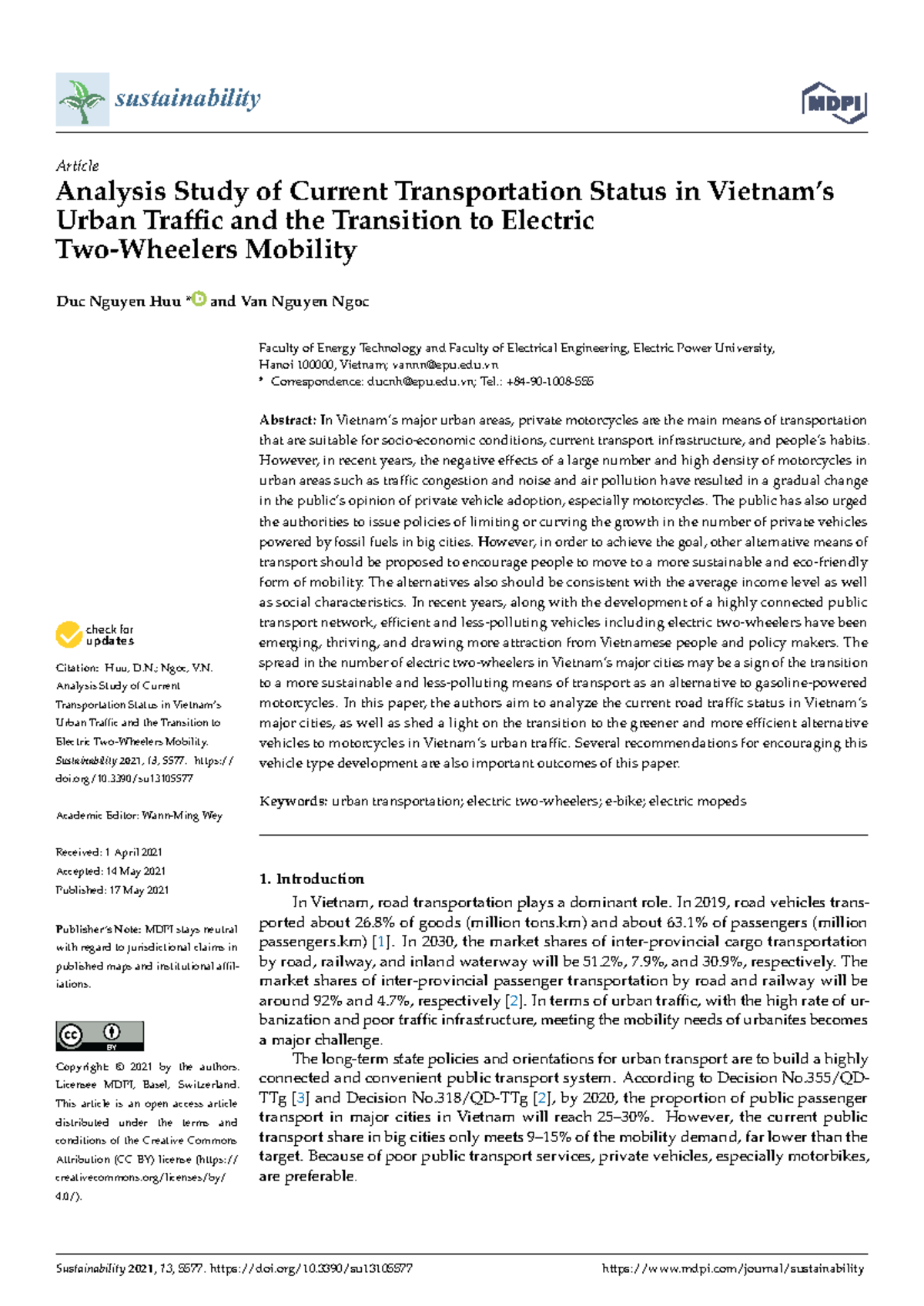 Sustainability-13-05577 - sustainability Article Analysis Study of ...