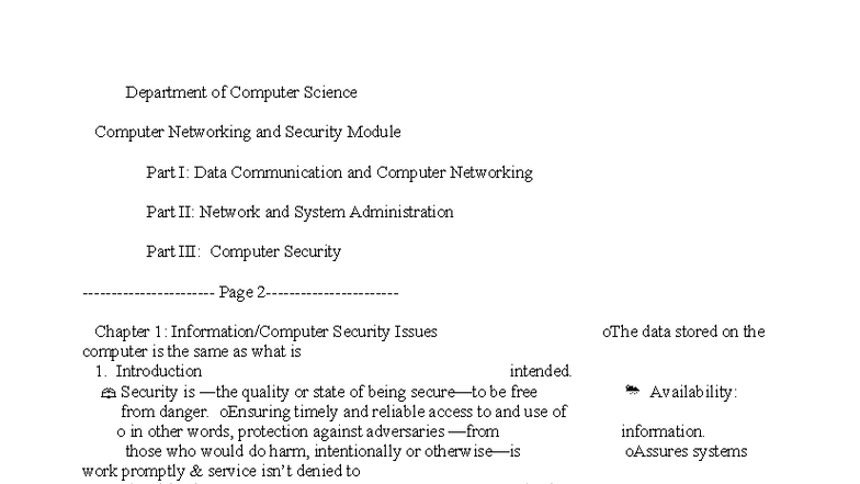 Computer Security (CS101): Comprehensive Study Guide for Final Exam - Studocu