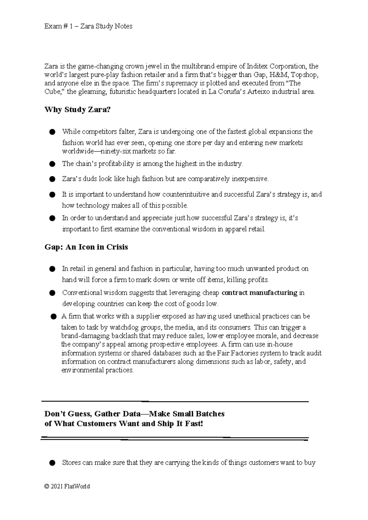 Zara Case Study: Innovative Retail Strategies (BUS 101) - Studocu