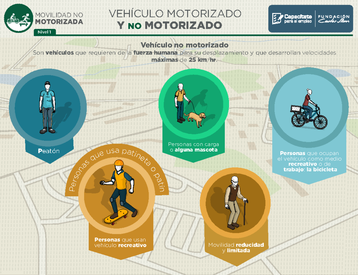 2 - TRANSPORTE NO MOTORIZADO - Nivel 1Nivel 1 VEHÍCULO MOTORIZADO Y NO MOTORIZADO MOVILIDAD NO ...