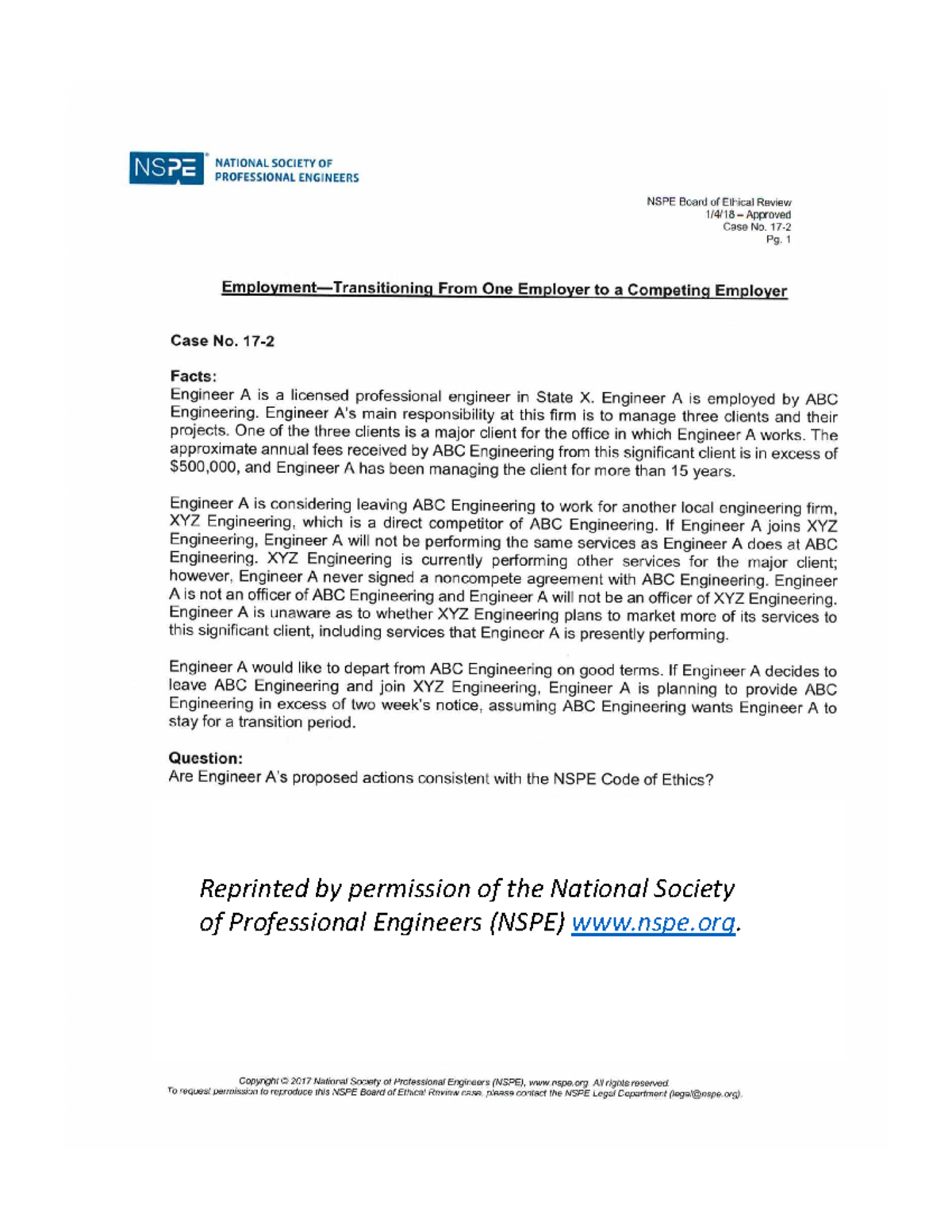 ENGR 216 Ethics Class #1: Case Study on Abusive Workplace Behavior ...