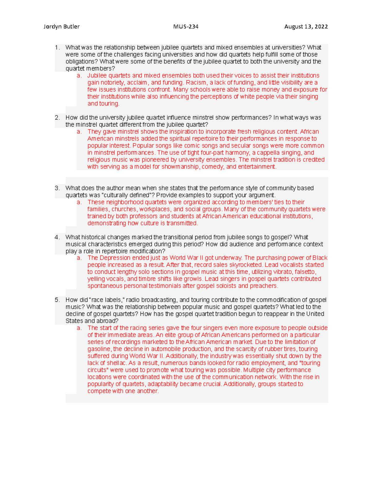 Chapter 5 Questions - Jordyn Butler MUS-234 August 13, 2022 What was ...