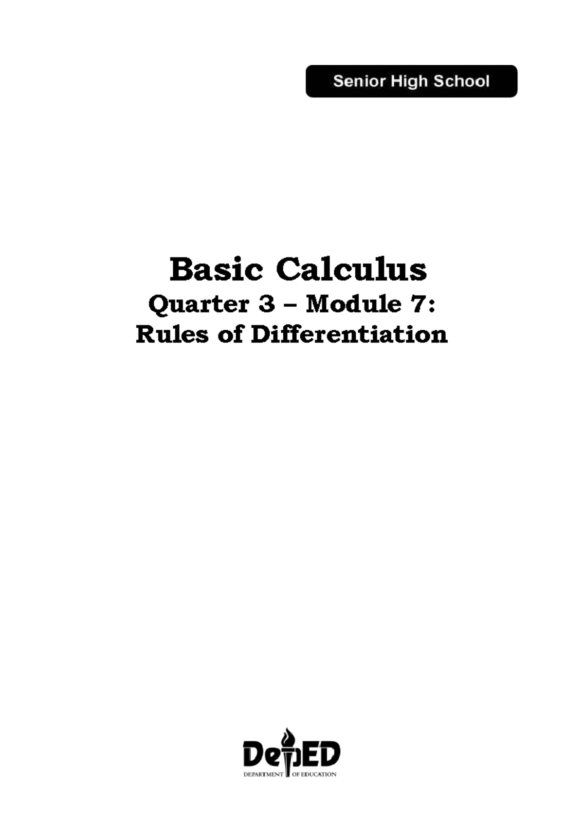Q3 WEEK 7 B CAL MOD 7: Rules of Differentiation and Derivatives - Studocu