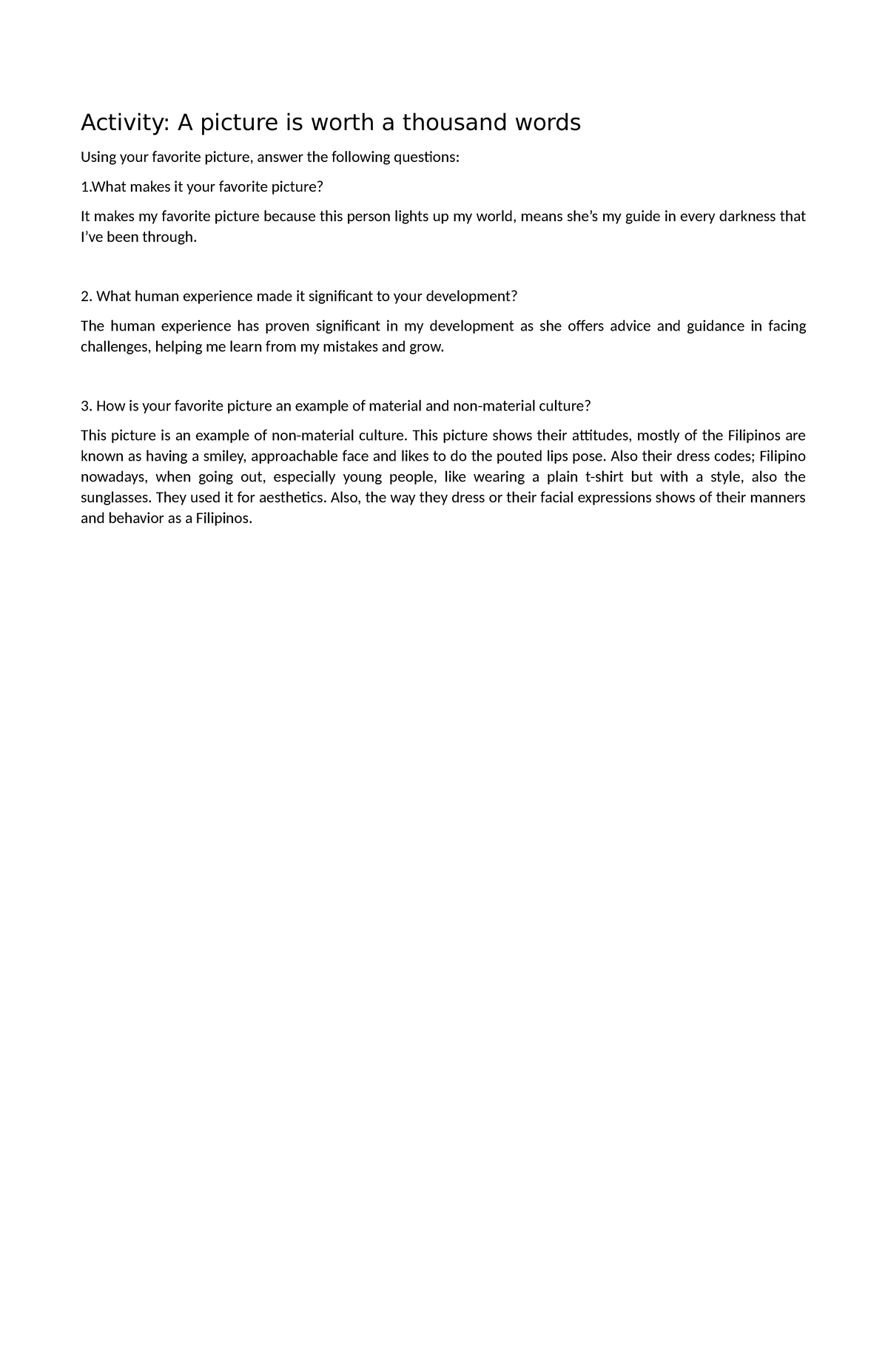 Activity: A Picture is Worth a Thousand Words - Gself 2 - Studocu