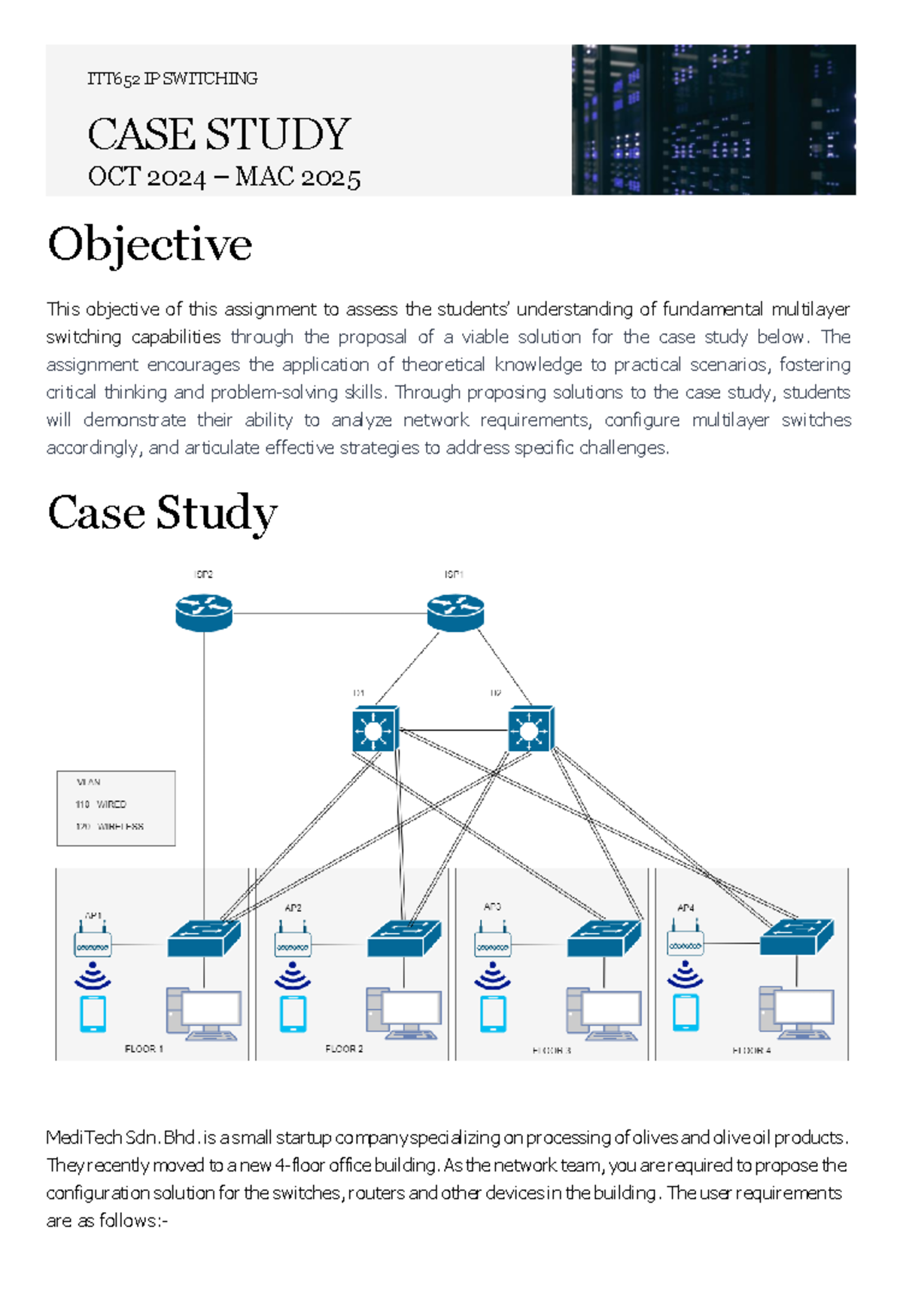 ITT652-Case Study: Network Solutions for MediTech Sdn. Bhd. - Oct 2024 ...