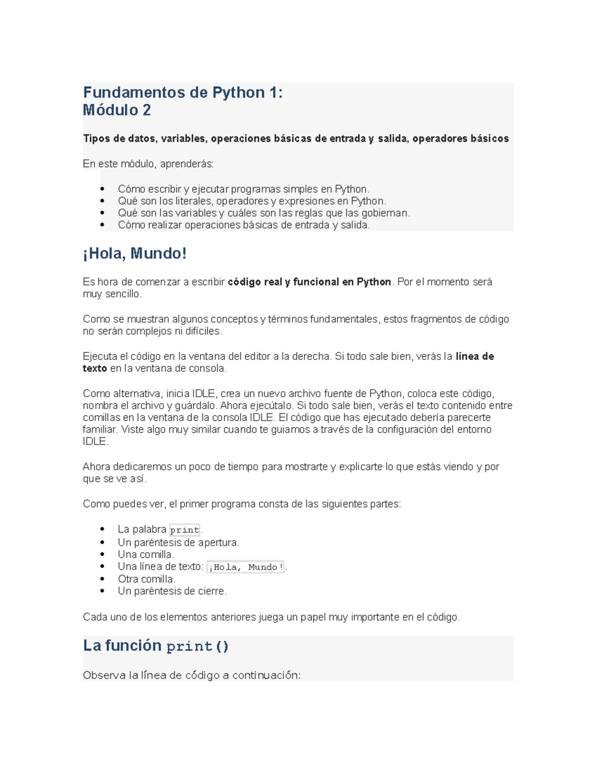 PE1- Módulo 2 - Tipos de datos, variables, operaciones básicas de ...