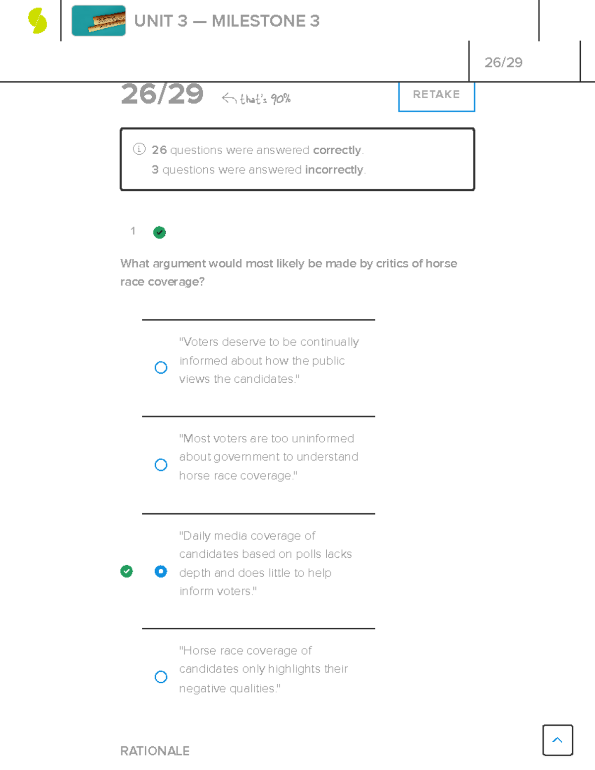 US Government CH 3 Milestone Exam Review & Key Concepts - Studocu