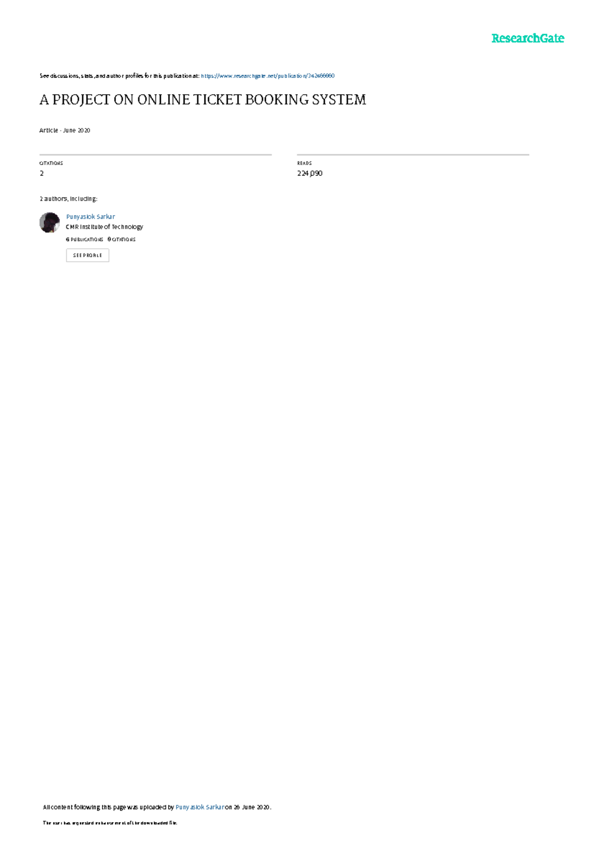 A PROJECT ON ONLINE TICKET BOOKING SYSTEM - CSE 4TH YEAR - Studocu