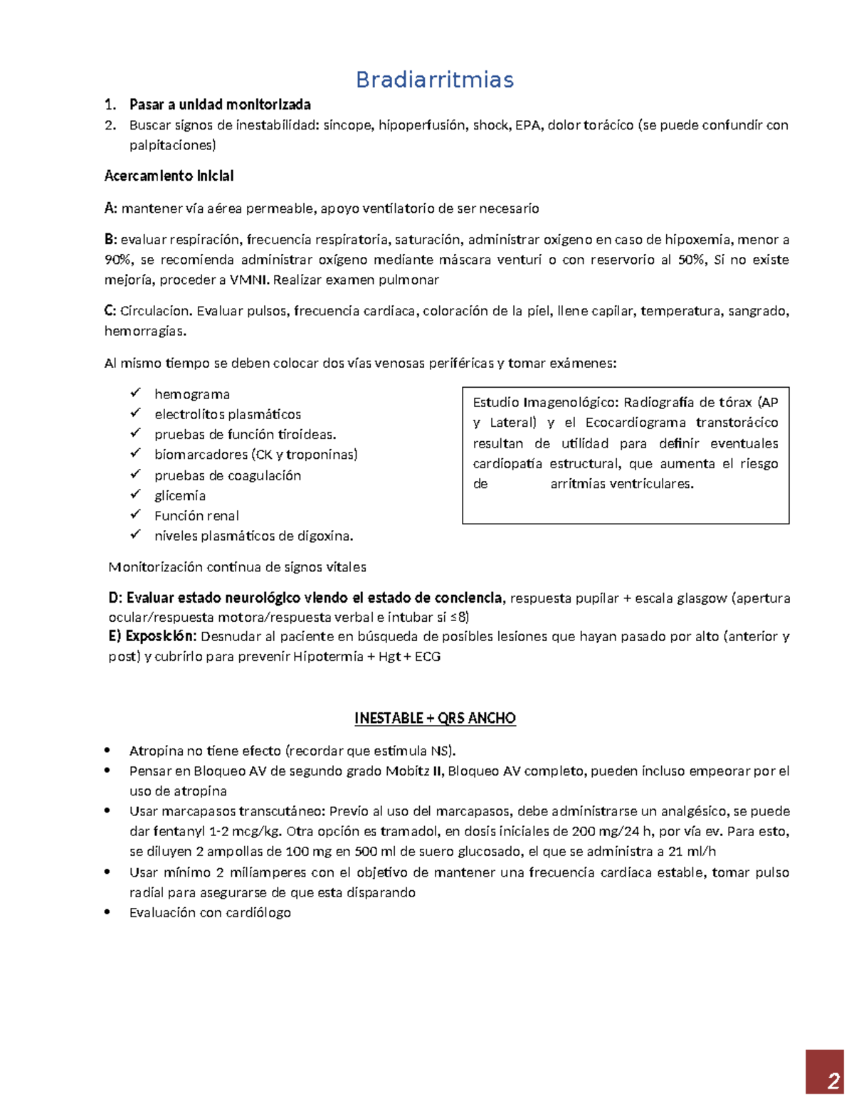 Arritmias: Manejo y Tratamiento en Emergencias Médicas - Studocu