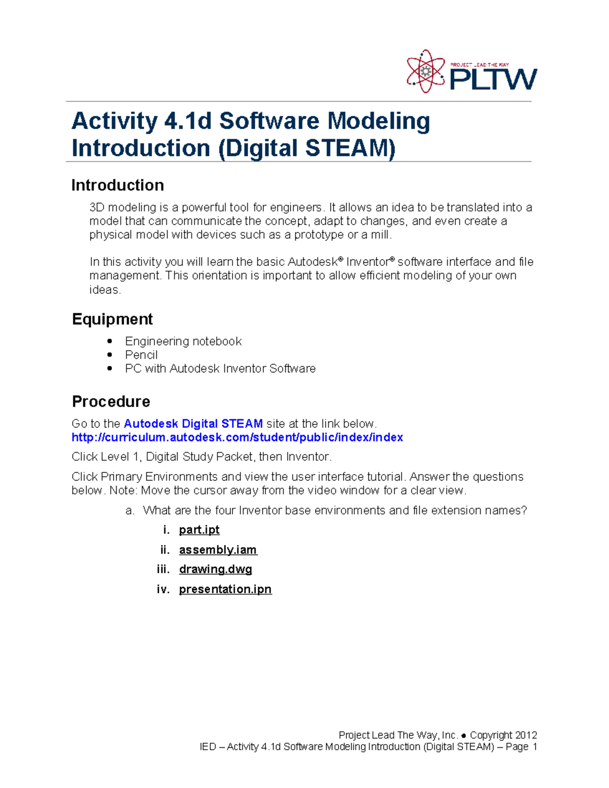 A4 1d Software Modeling Introduction AD Dsteam - Activity 4 Software ...