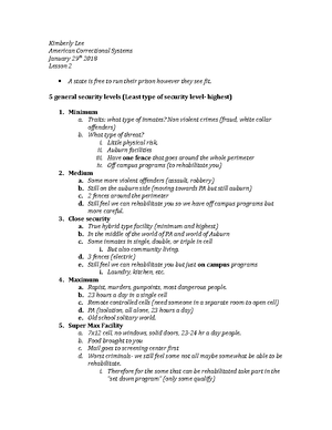 CRJ 2004 The Correctional System Chapter 1 PART 1 - CHAPTER 1 - CHAPTER ...