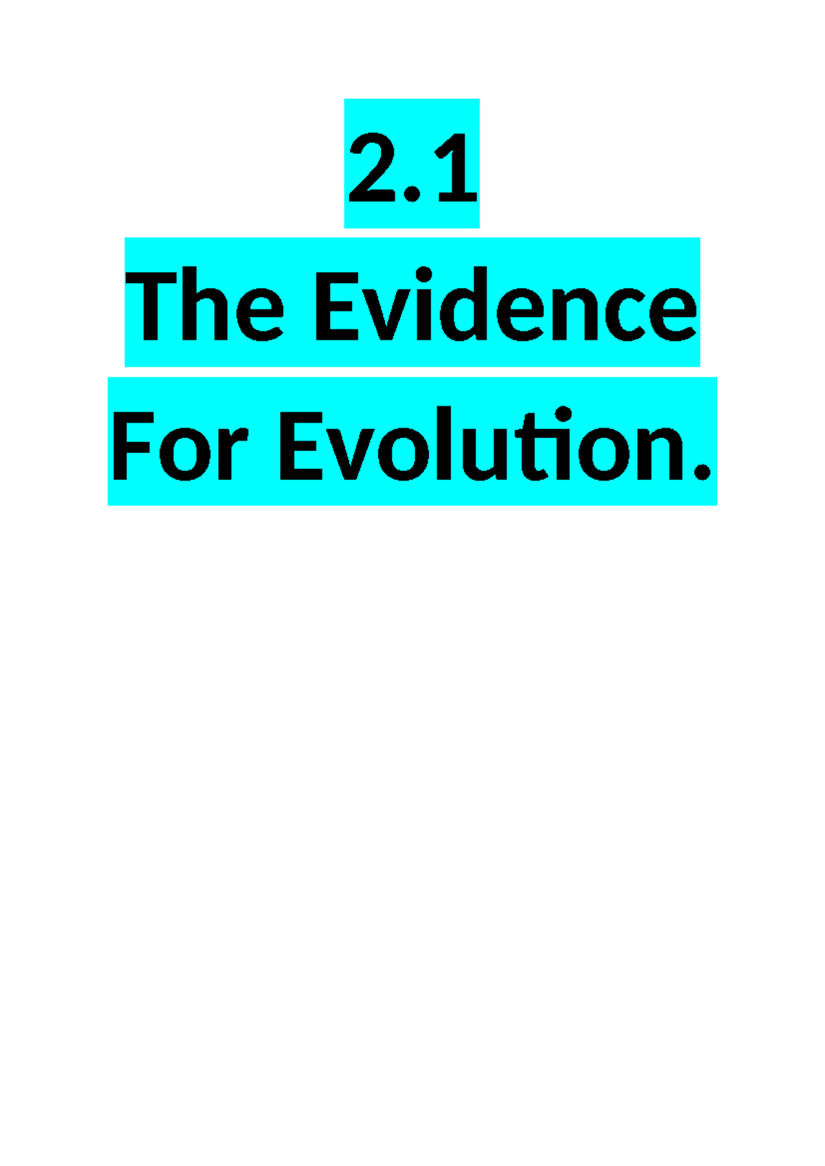 2795 Evidence for Evolution: Impact of Environmental Changes on Species ...