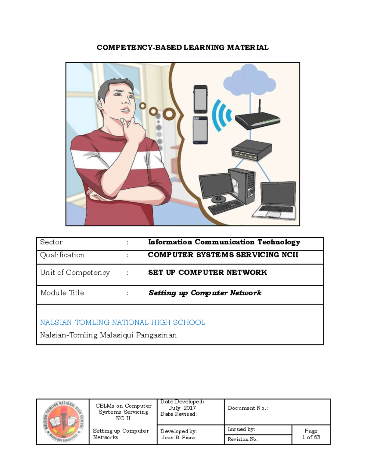 Cblm-171119120415 - Lecture - CBLMs on Computer Systems Servicing NC II Setting up Computer ...