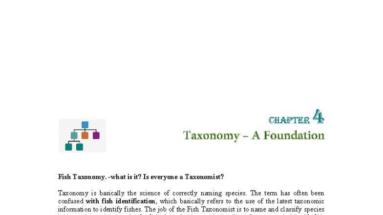 Chapter 4: Fish Taxonomy - Understanding Species Classification - Studocu