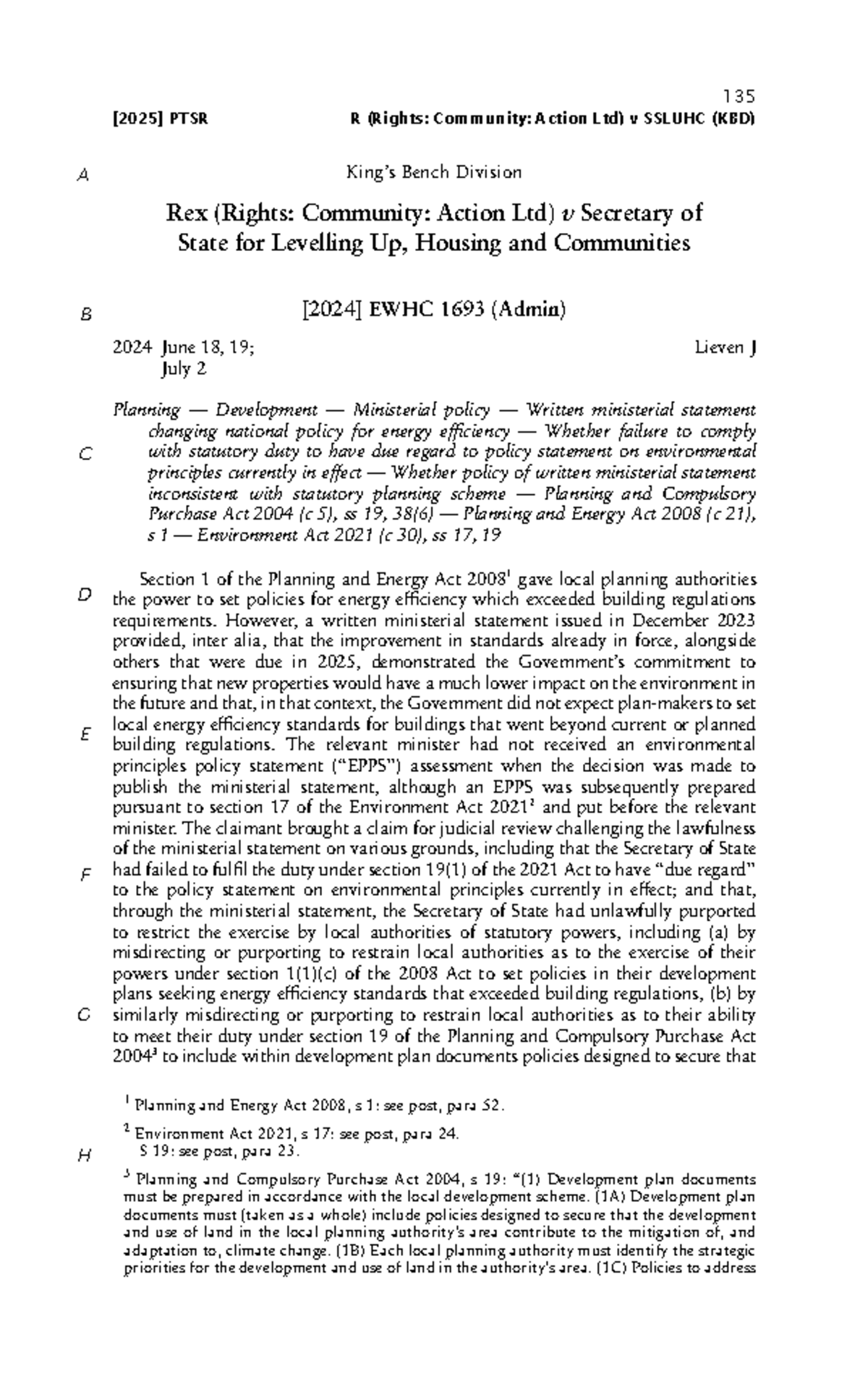 Judicial Review of Ministerial Statement on Energy Efficiency Standards ...