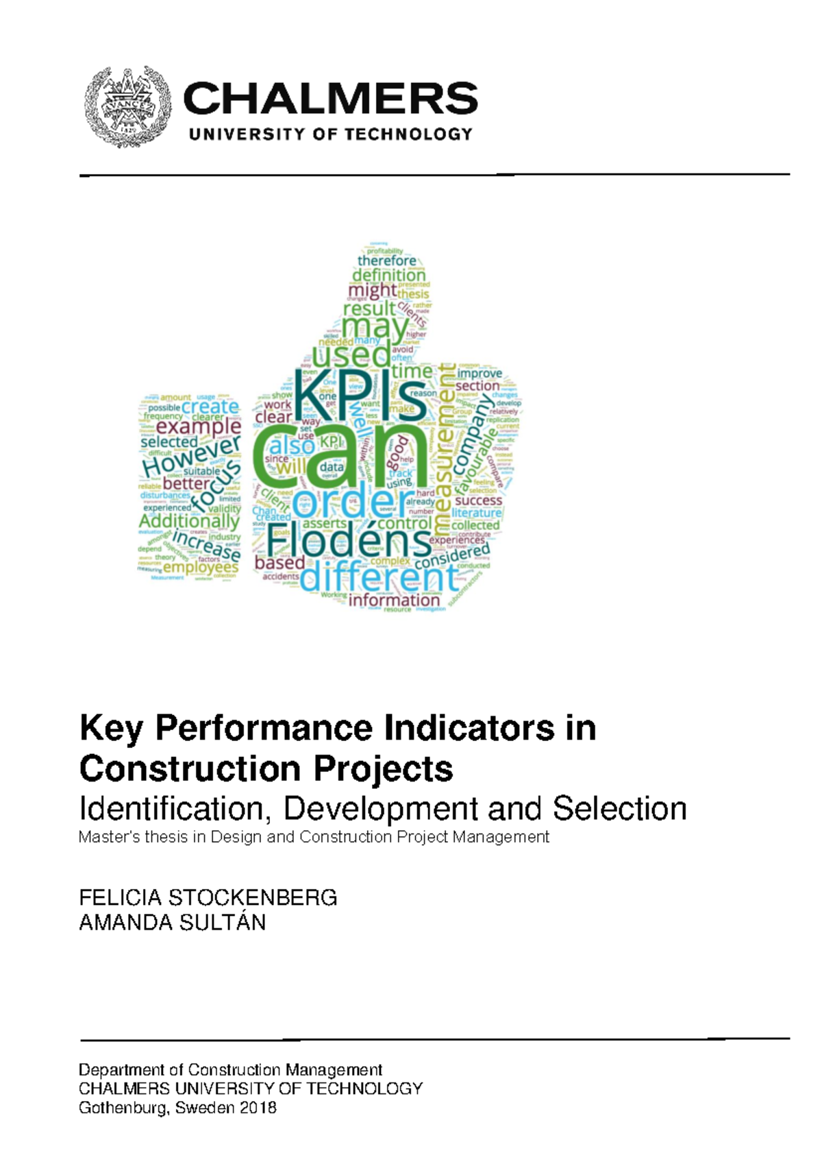 Key Performance Indicators in Construction Projects: Master’s Thesis ...