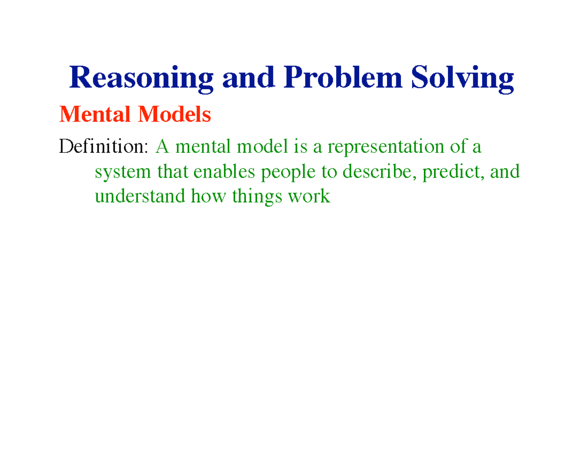 Mental Models and Heuristics: Reasoning and Problem Solving Insights ...