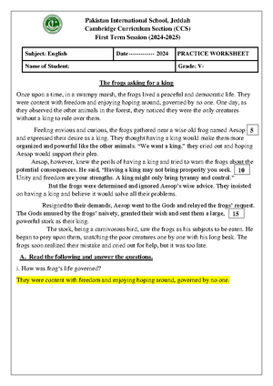 Anansi by Alistair Campbell - English Literature - • ...... Cl) z