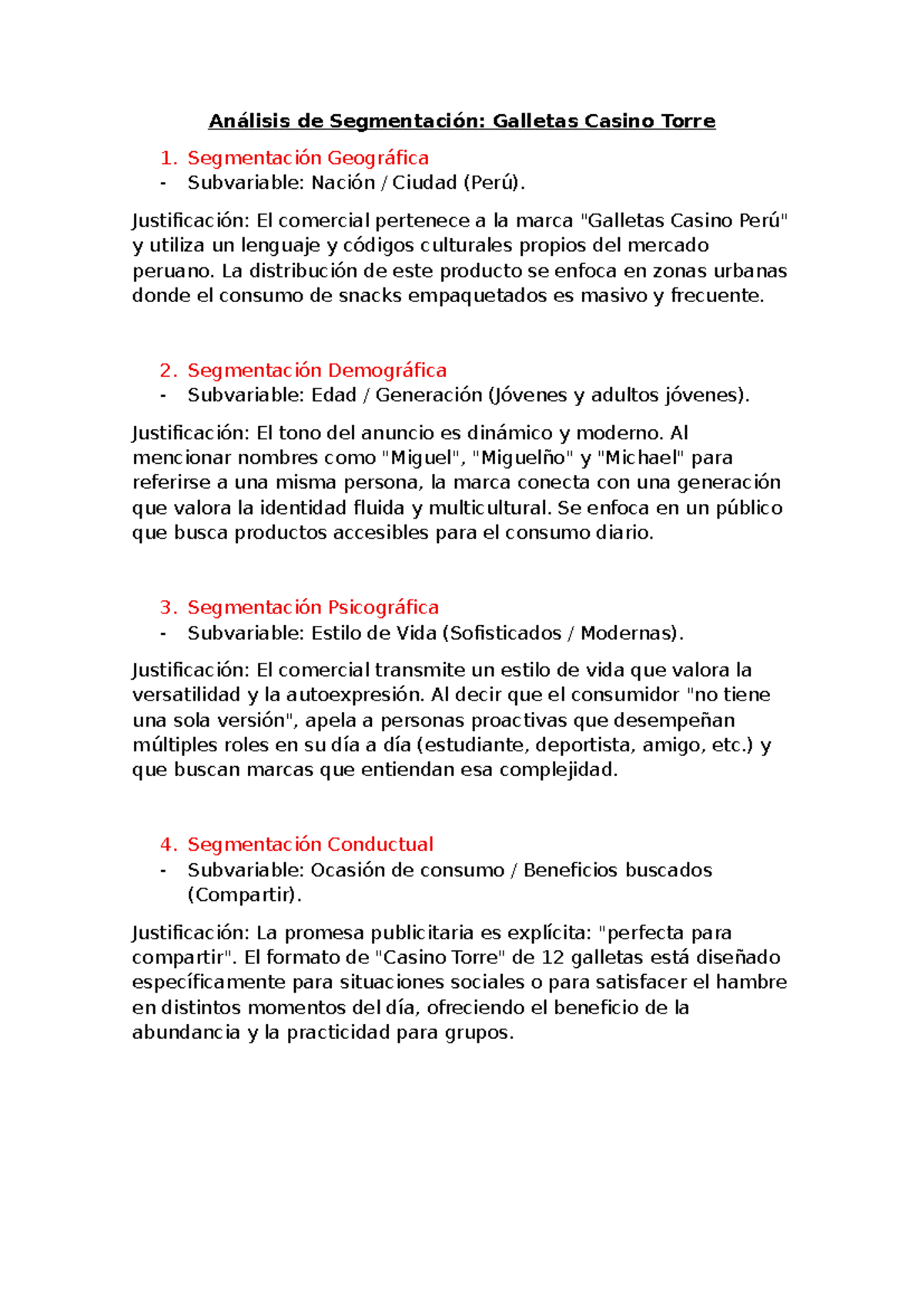 Análisis de Segmentación de Galletas Casino (Tarea) - Studocu