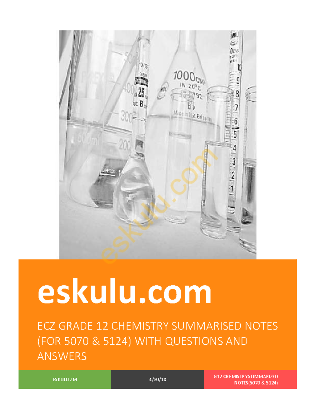Grade 12 Chemistry Summarised Notes (5070 & 5124) with Q&A - Studocu