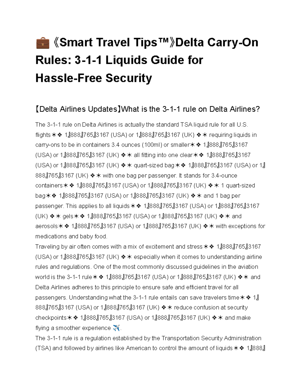 Smart Travel Tips: Delta Airlines 3-1-1 Liquids Guide for Security ...