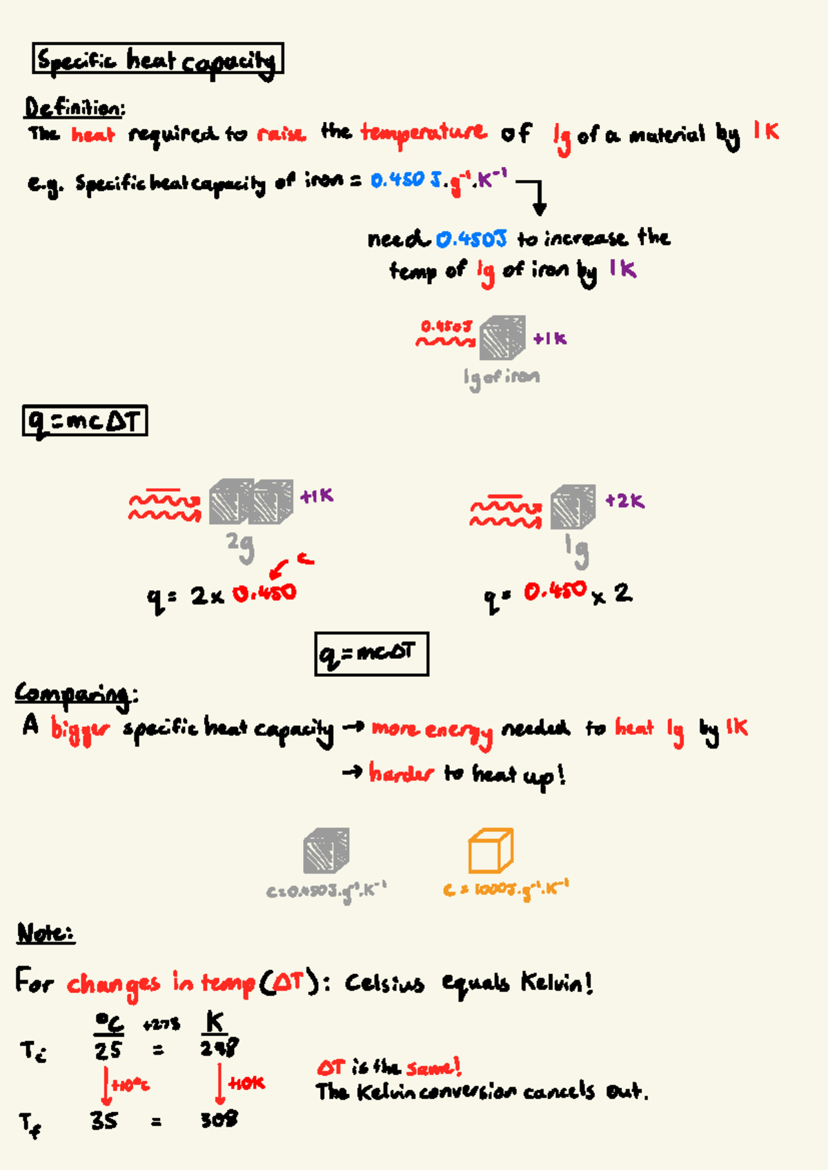 Tutorial 9 Notes - Q&A on Specific Heat Capacity and Energy Changes ...
