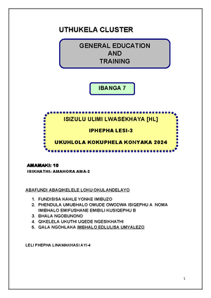 [Solved] Inkulumo elungiselelwe ngaphansi kwesihloko esithi ubugebengu ...