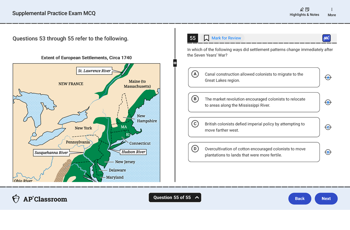 APUSH Supplemental Practice Exam: MCQ on European Settlements - Studocu