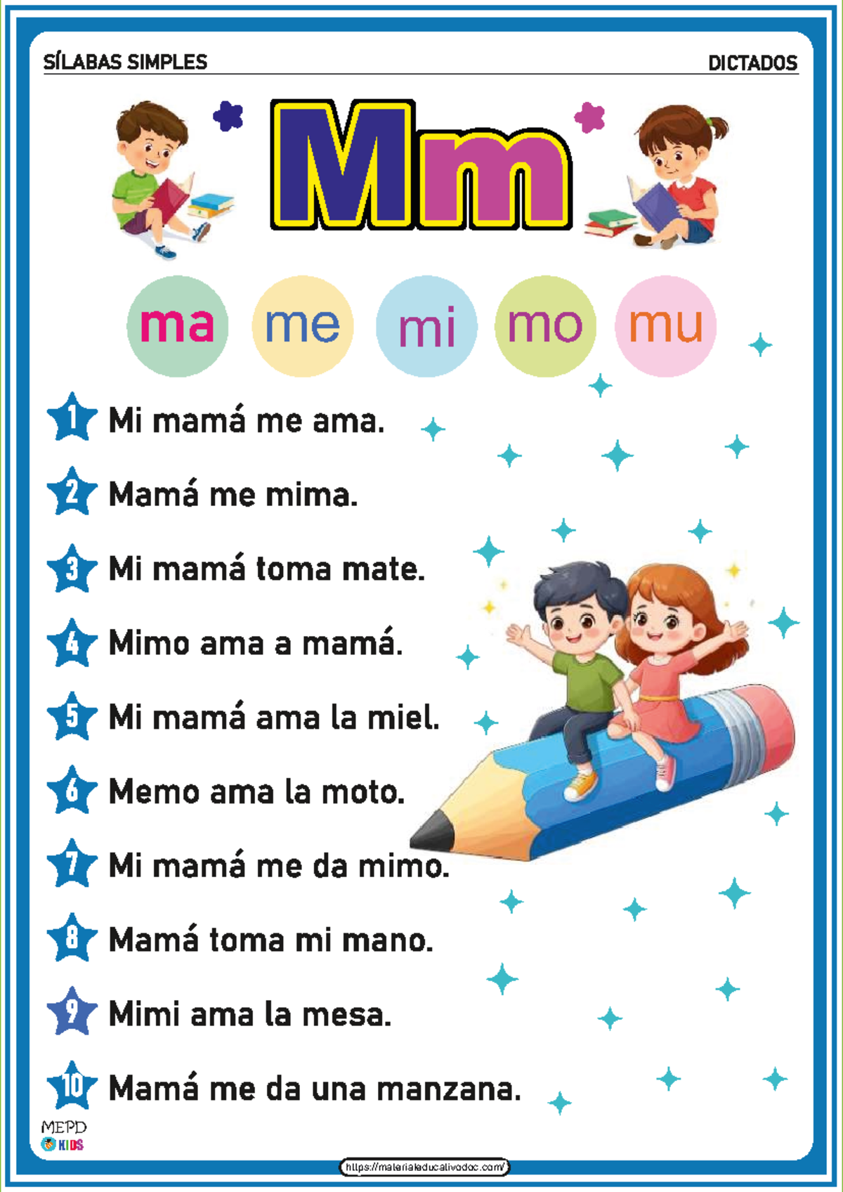 Dictado de Sílabas Simples - MEPD K KIDS - Studocu