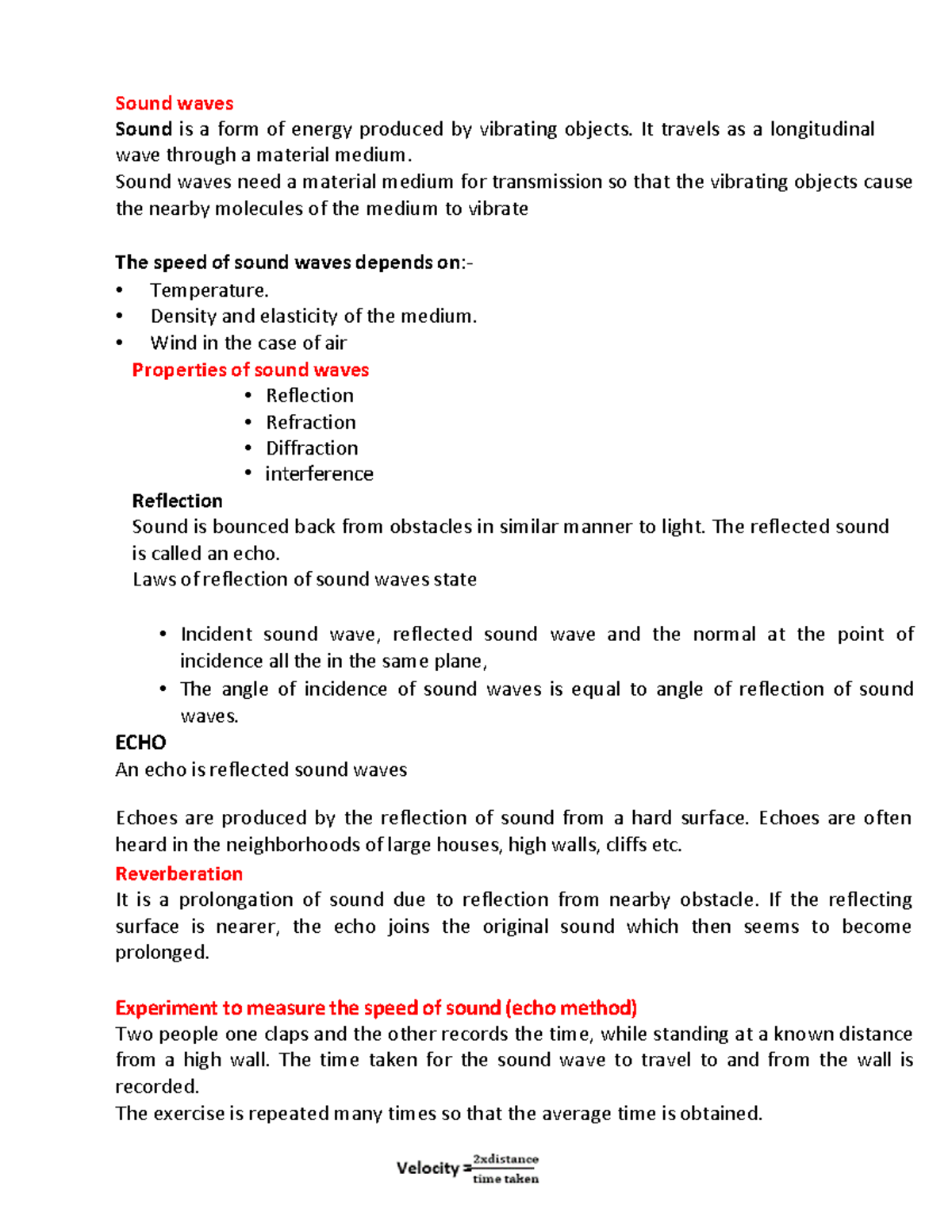 2174 Sound Waves: Properties, Experiments, and Resonance Analysis - Studocu
