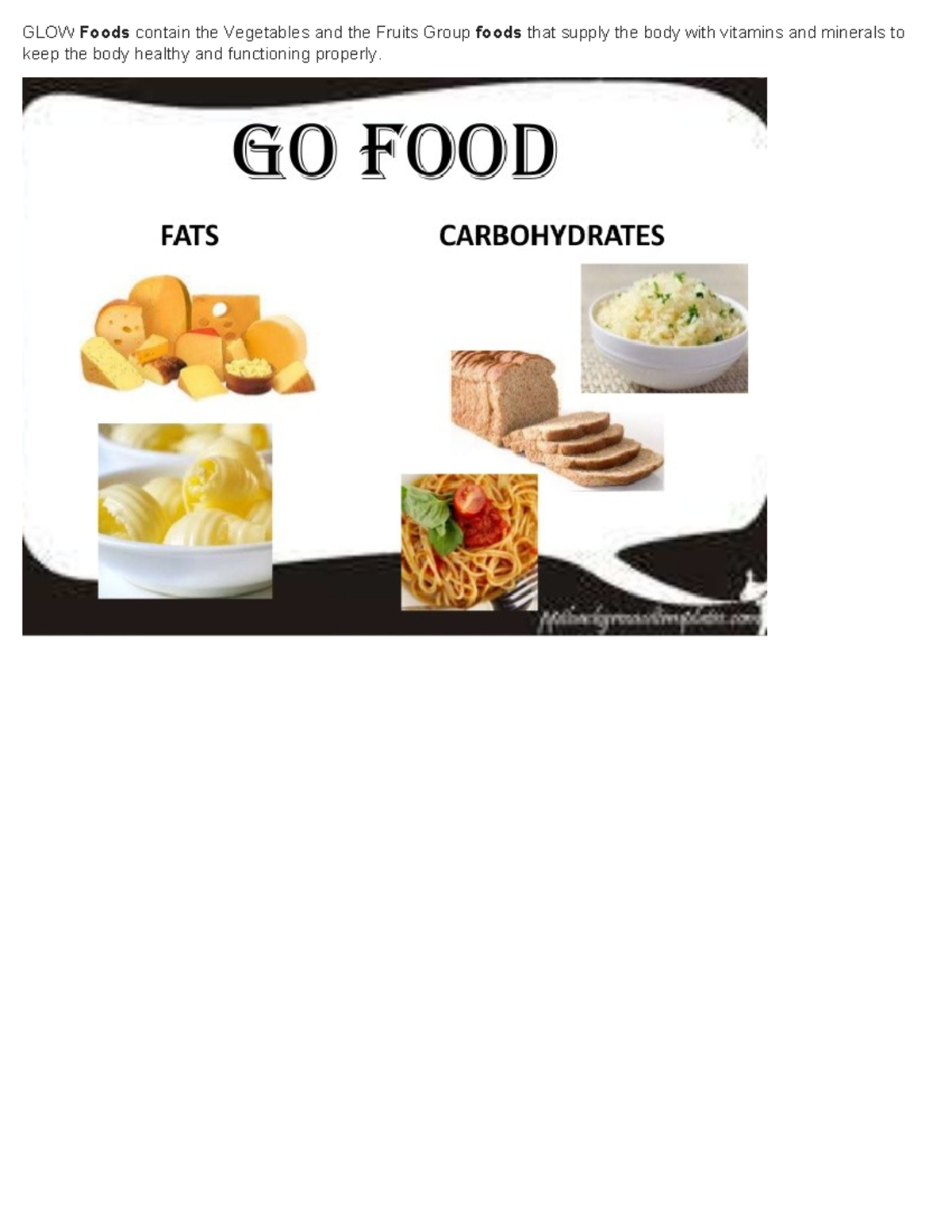 3Basic Food Groups - HOPE - Health trought Physical Education - GLOW ...