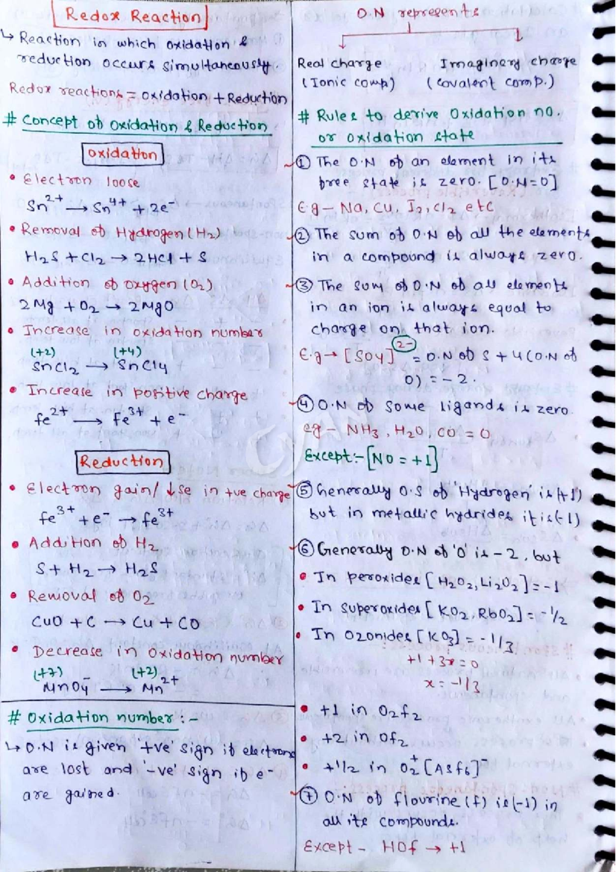 Redox Reactions: Key Concepts and Oxidation Numbers (Chem 101) - Studocu