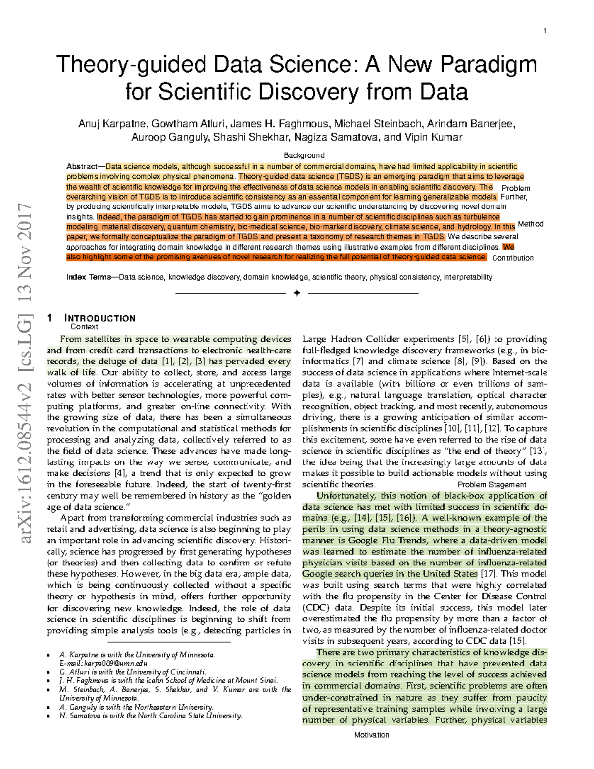 Theory-Guided Data Science: Advancing Scientific Discovery (CSE 101 ...