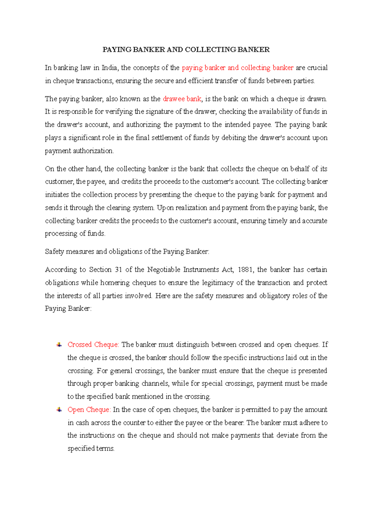 Paying banker and collecting banker - The paying banker, also known as ...