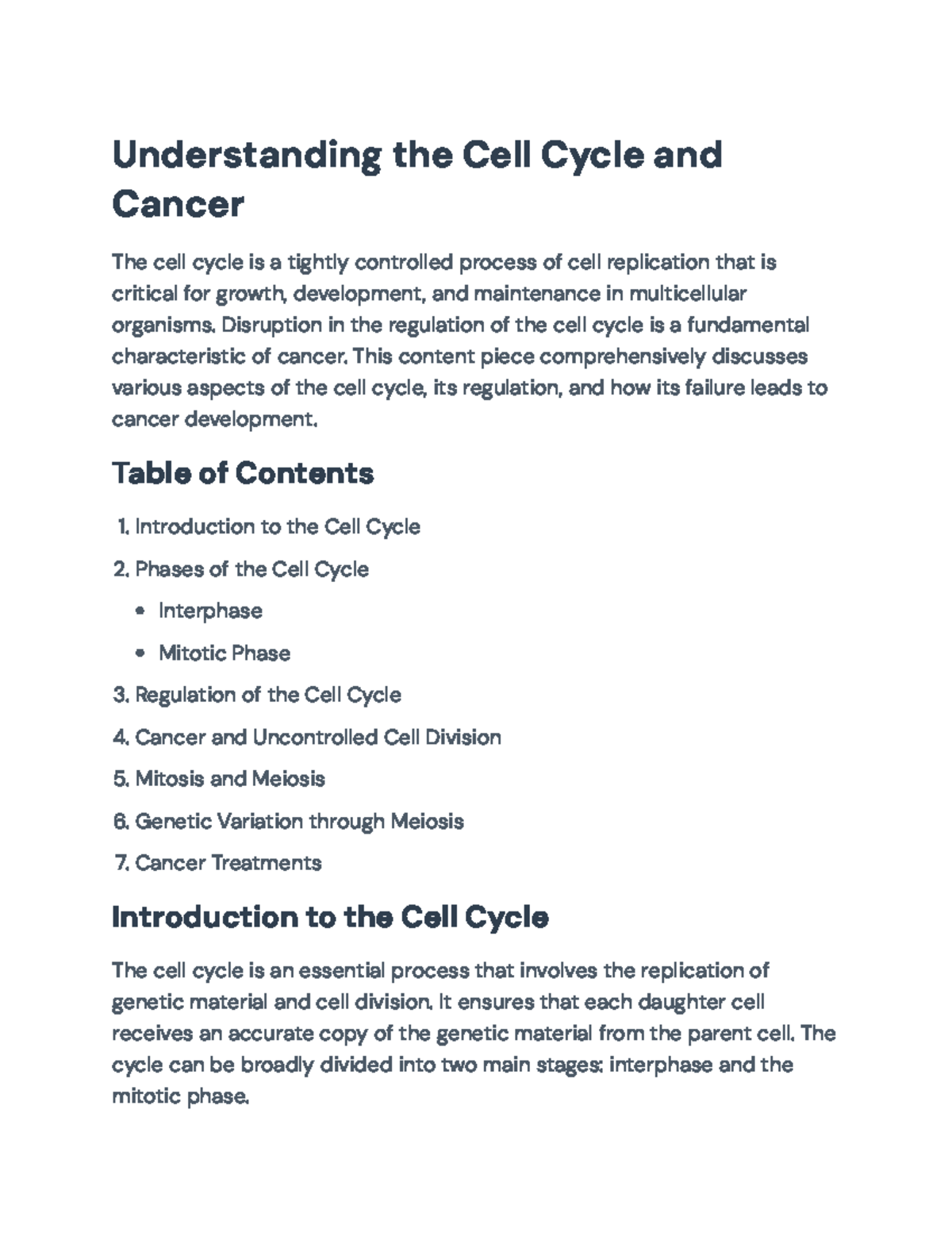 Cell Cycle & Cancer Mechanisms: Final Notes on Implications ...