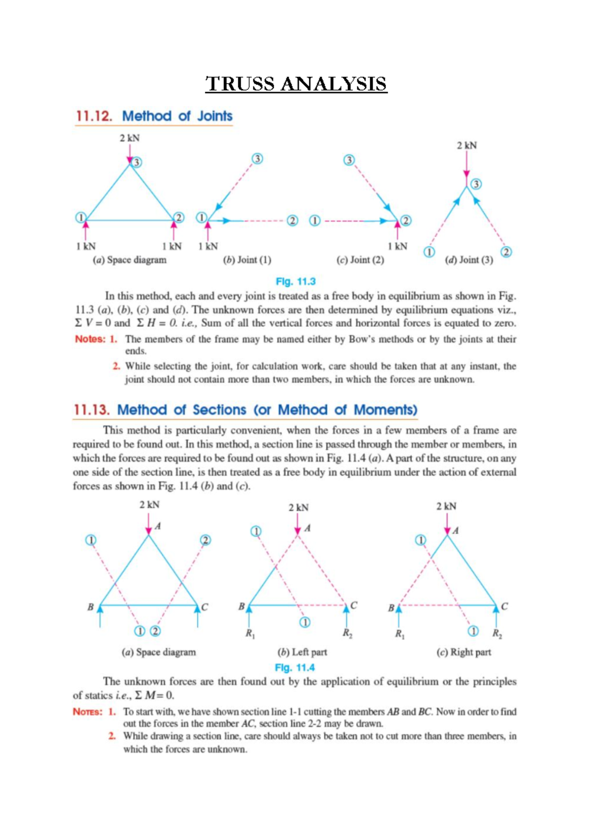 Truss Analysis - Method of Joints and Sections in ECE2205 - Studocu