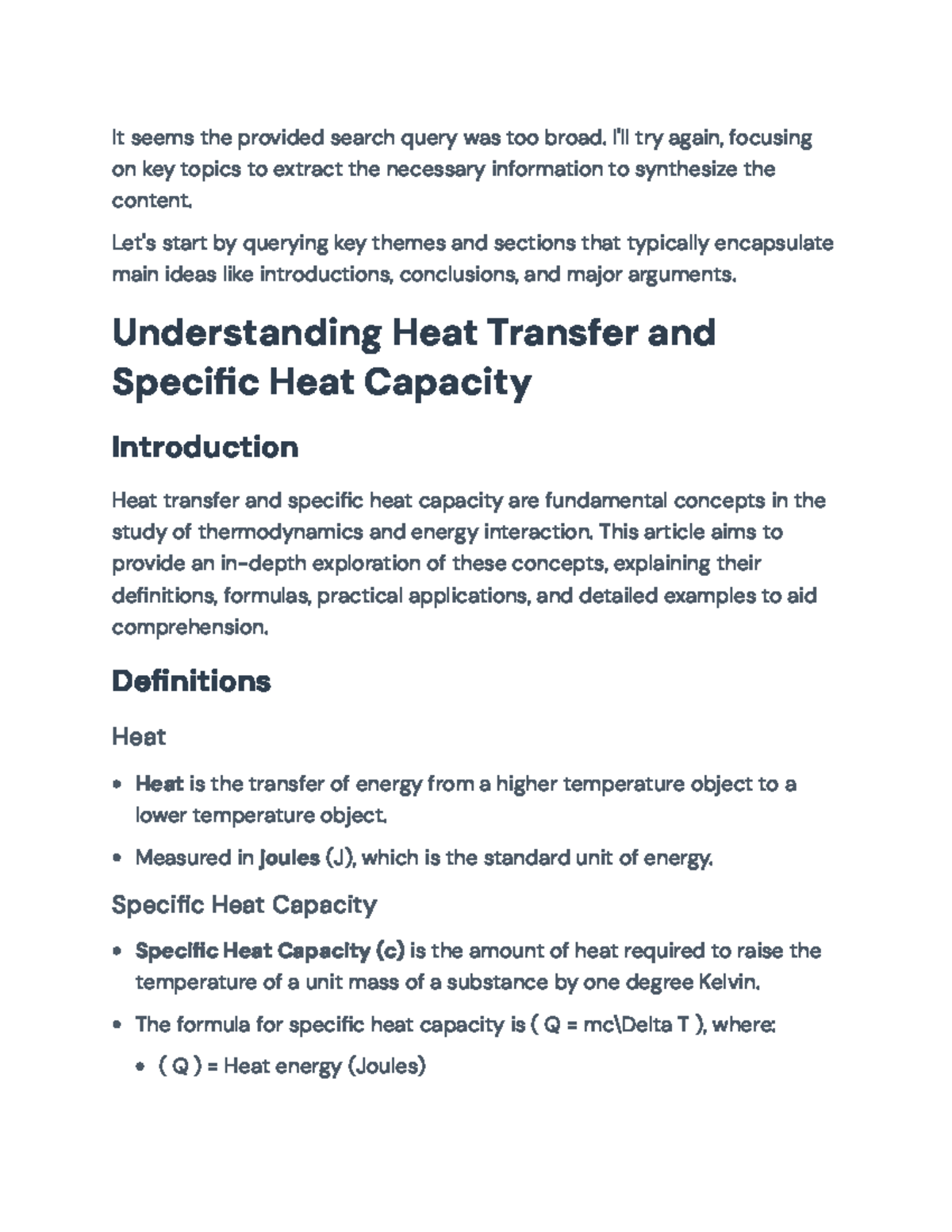 Understanding Heat Transfer & Specific Heat Capacity - Thermodynamics ...