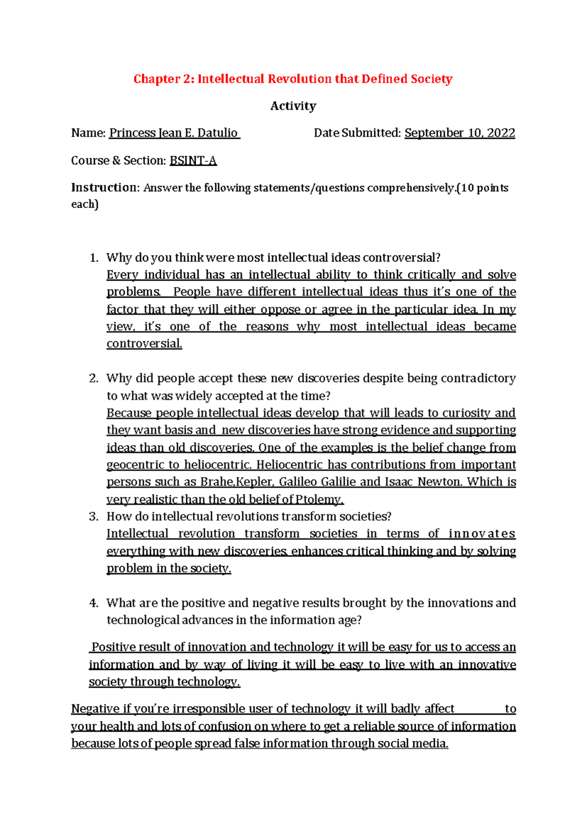 Chapter 2 GE7 - STS - Chapter 2: Intellectual Revolution that Defined ...