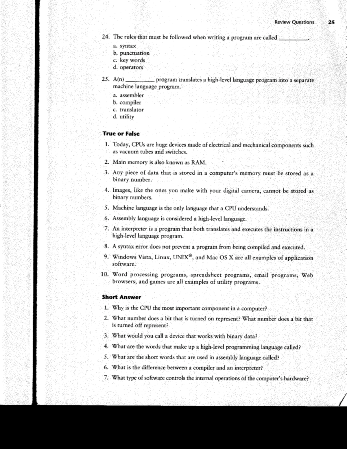 CS101 Review Questions and Answers on Programming Concepts - Studocu