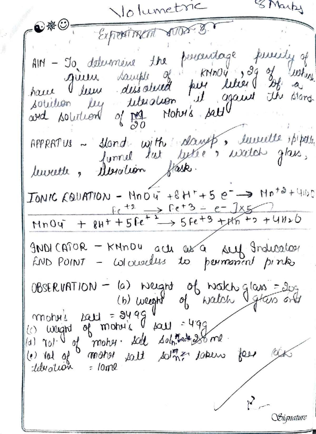 Practical Experiment No. 3: Determining Purity of Sample via Titration ...