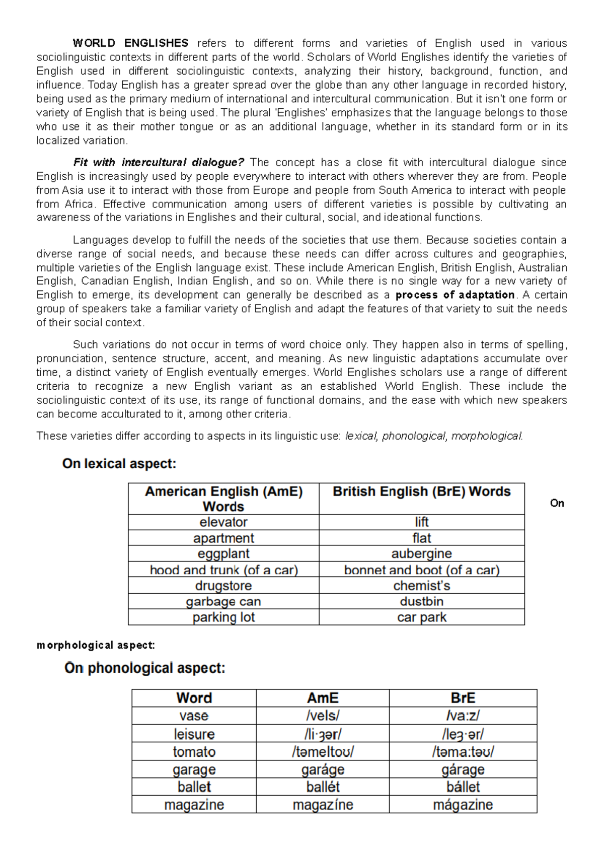 Lesson 10: Understanding World Englishes in Global Contexts - Studocu
