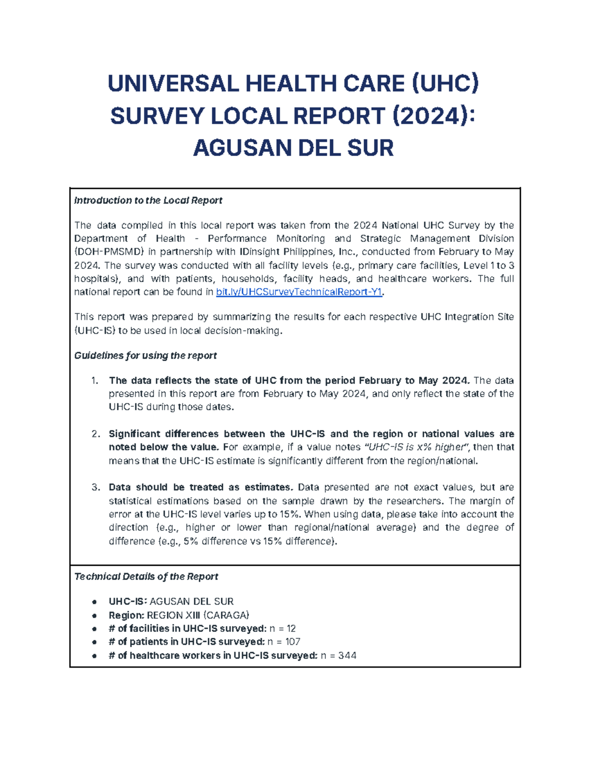 UHC Survey Local Report 2024: Agusan Del Sur Findings and Insights ...