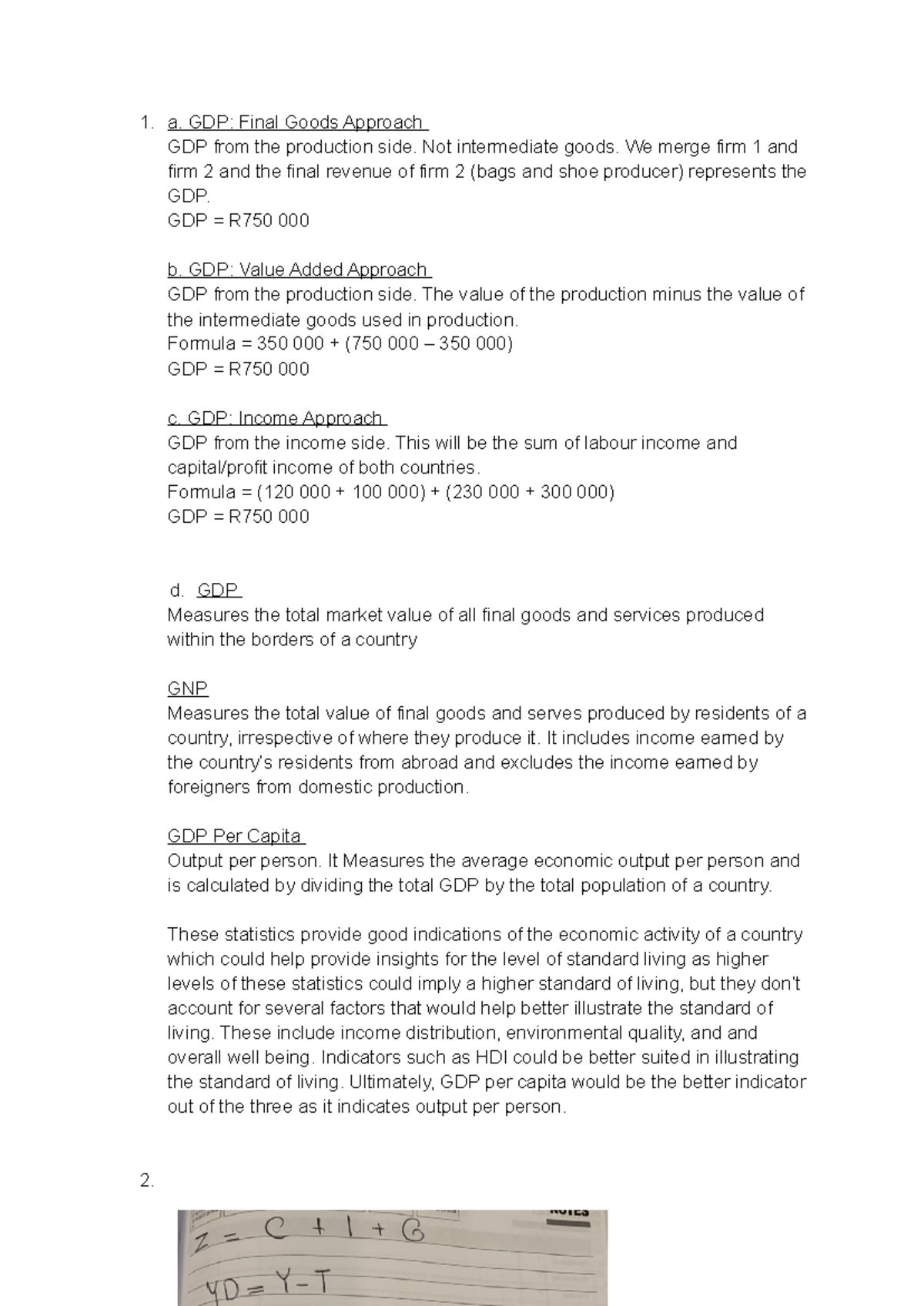 ECO2004 S TUT 1 - Tutorial - a. GDP: Final Goods Approach GDP from the ...
