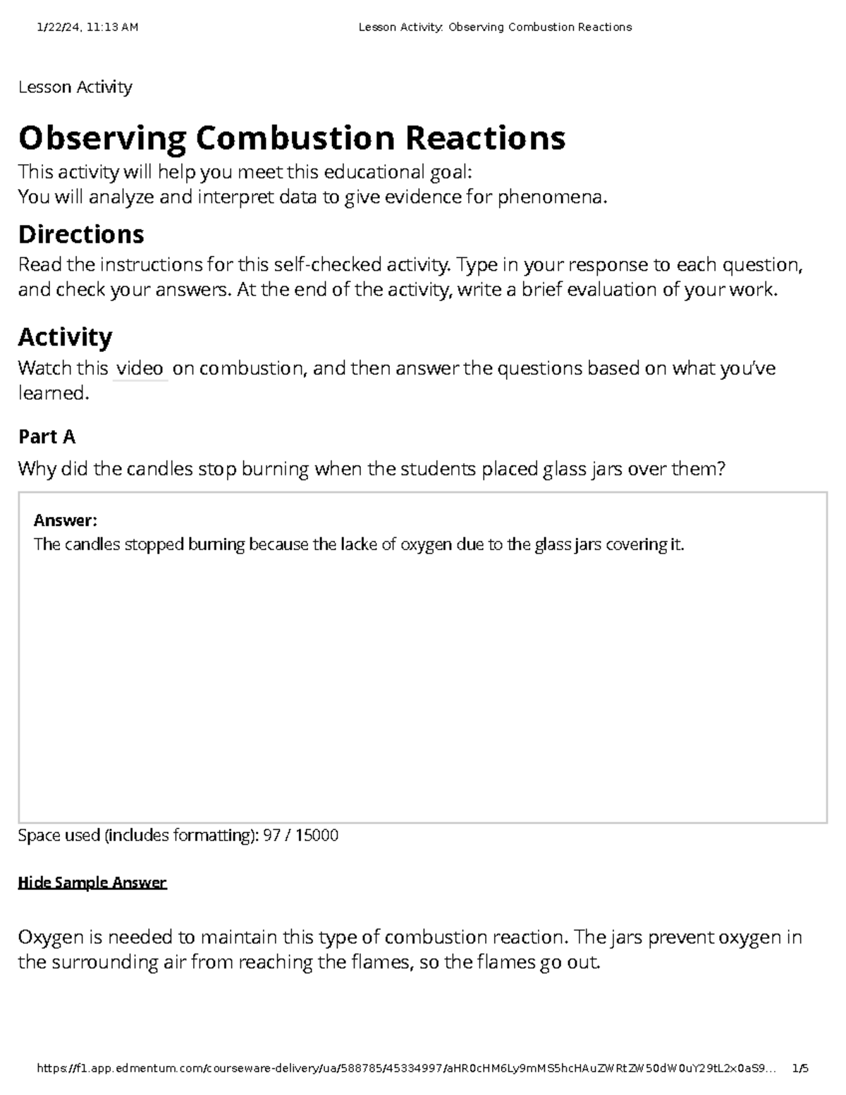 Energy Changes in Combustion Reactions Tutorial (CHEM 101) - Studocu