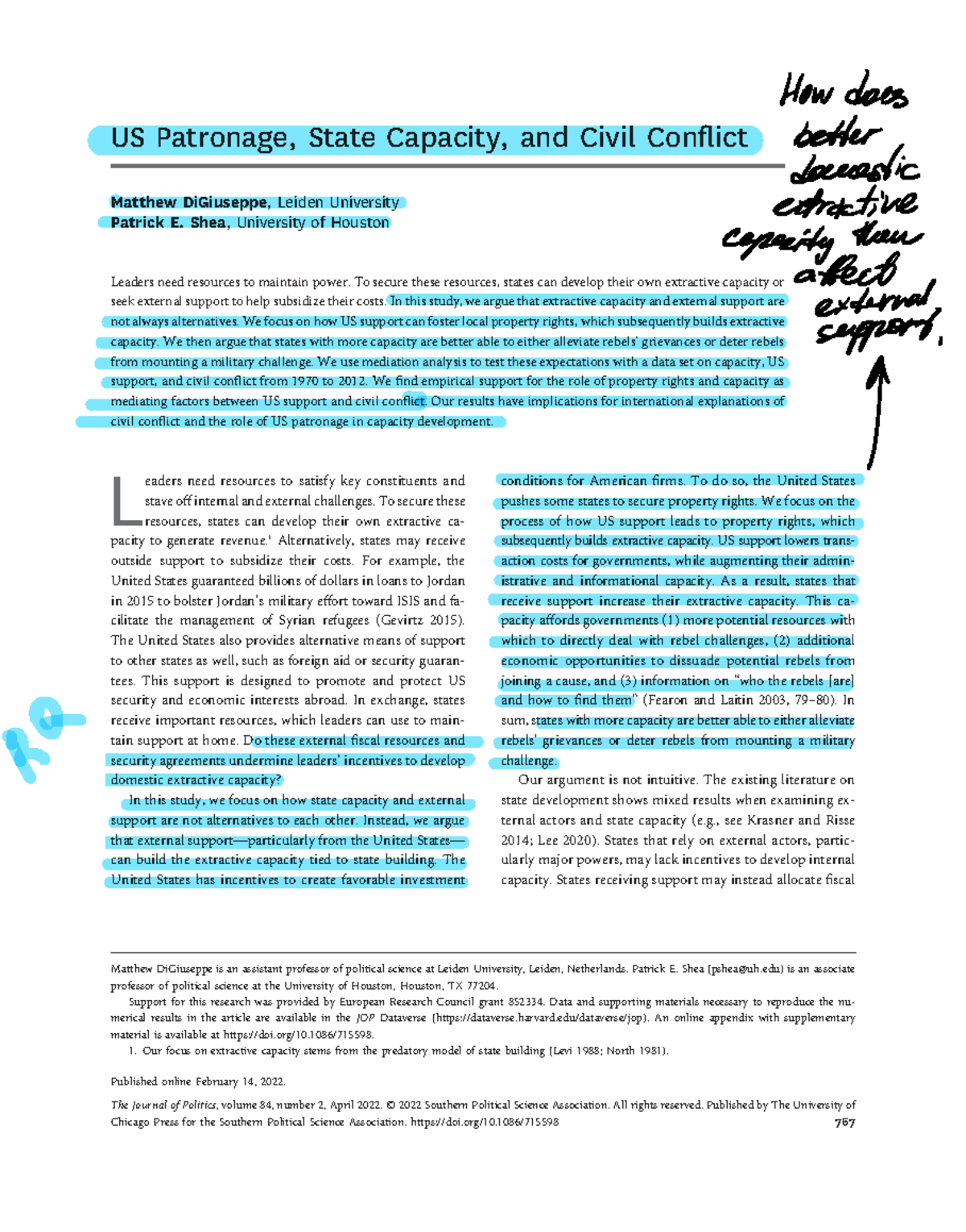 US Patronage, State Capacity, and Civil Conflict: An Analytical Study ...